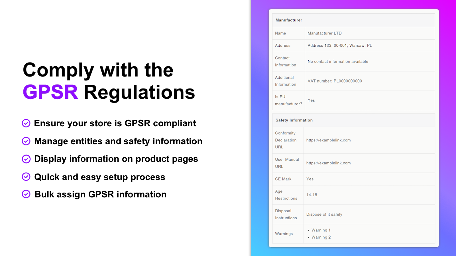 Gc ‑ Gpsr Compliance Shopify App Directory Pickyourapp