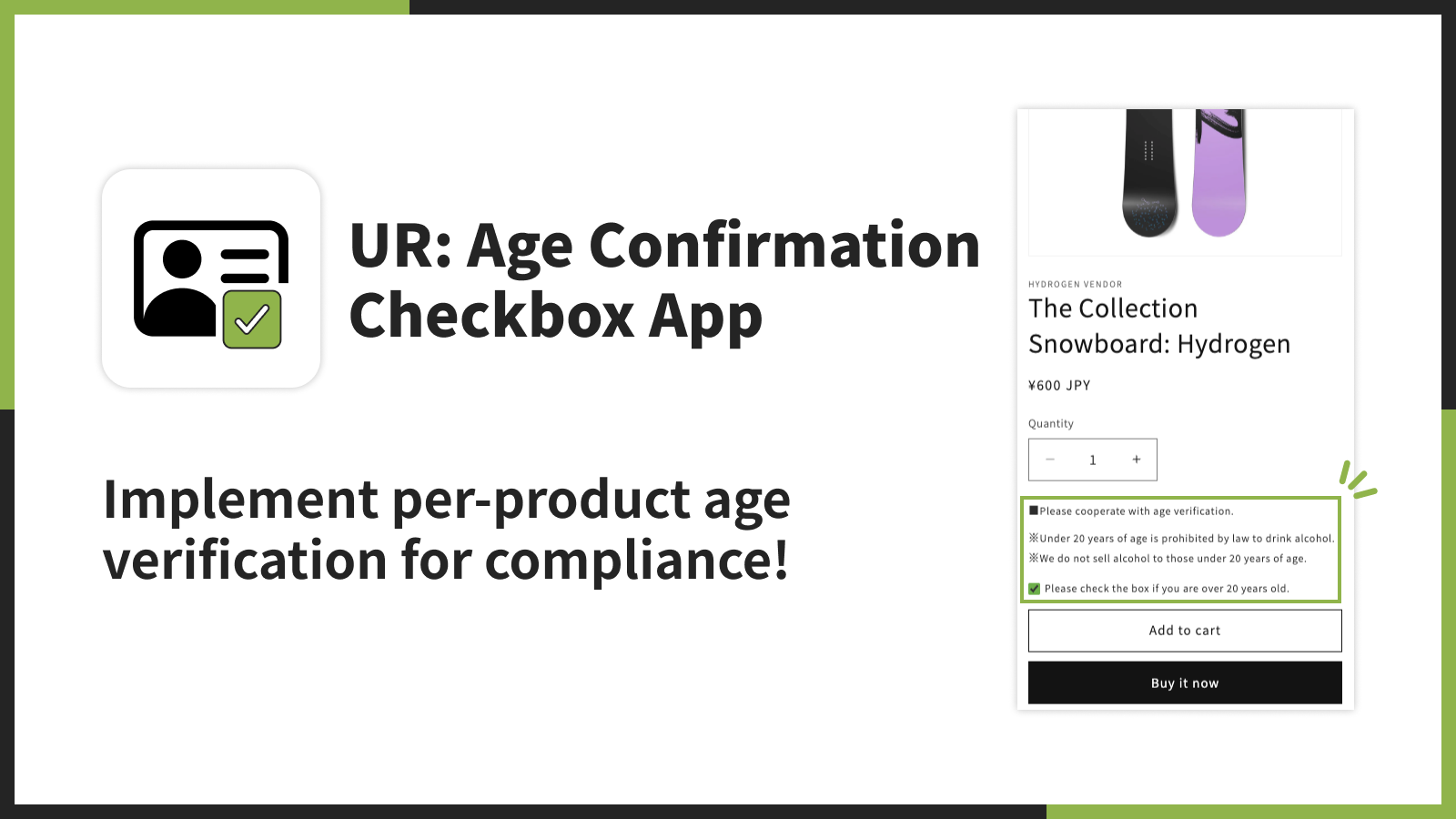 UR:Age Confirmation Checkbox | Shopify App Directory PickYourApp